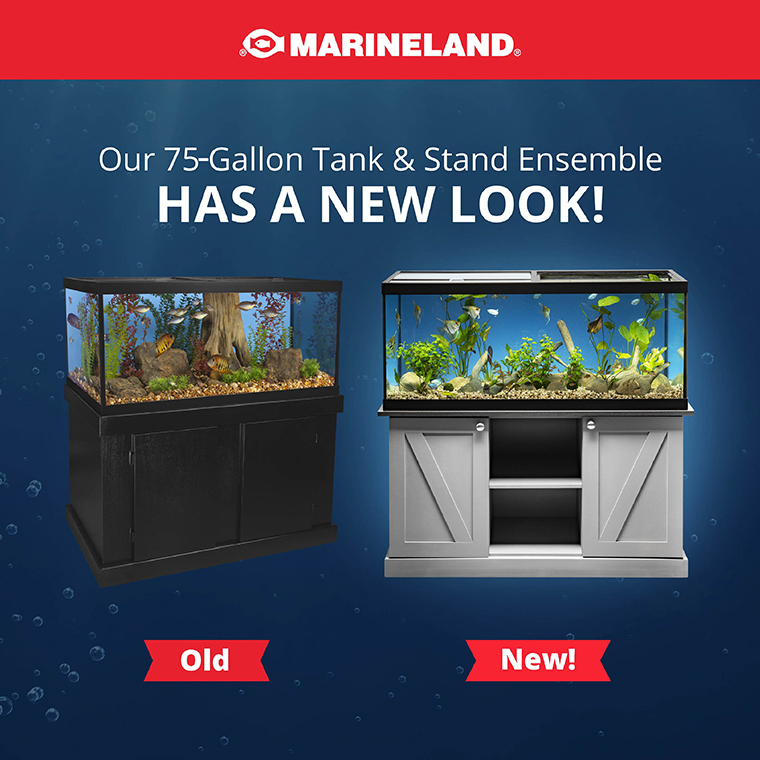Marineland High Definition LED Ensemble Aquarium Stand 75 Gallons Features A Large Tank Glass Canopy Cover LED Lighting Stylish Farmhouse Style Stand For Fishkeeping Hobbyists Marineland